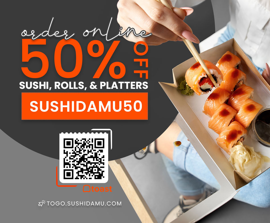 Promos & Discounts | Sushi Damu - 13962 Newport Ave D, Tustin, CA